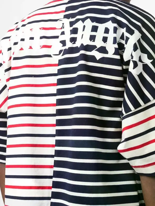 Palm Angels Striped Logo-print T-shirt