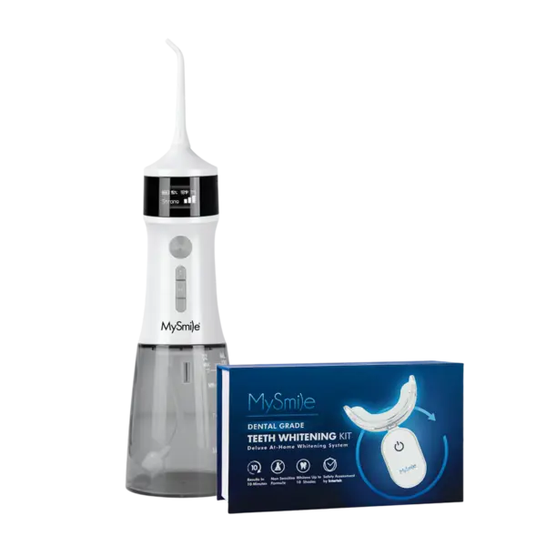 MYSMILE Everyday Smile Bundle – Lp221 Uvc Water Flosser And Advanced Teeth Ning Kit - White