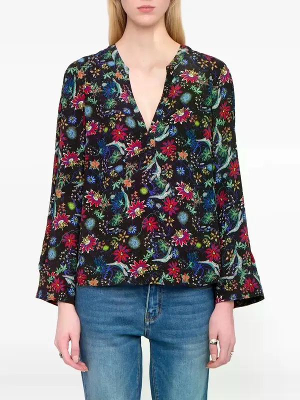 Zadig&Voltaire Torny V-neck Floral Blouse