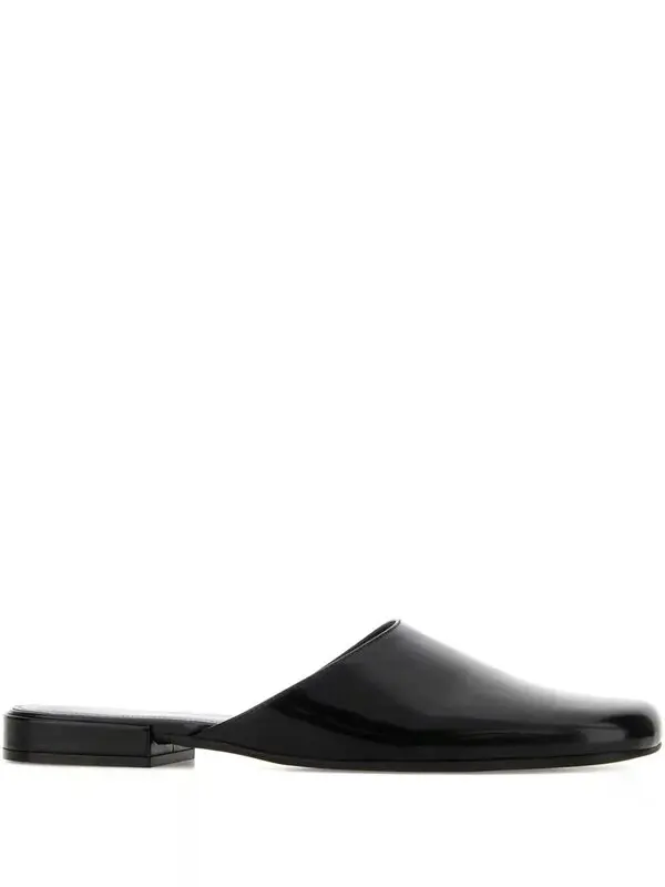 THE ROW Penelope Leather Mules - Black