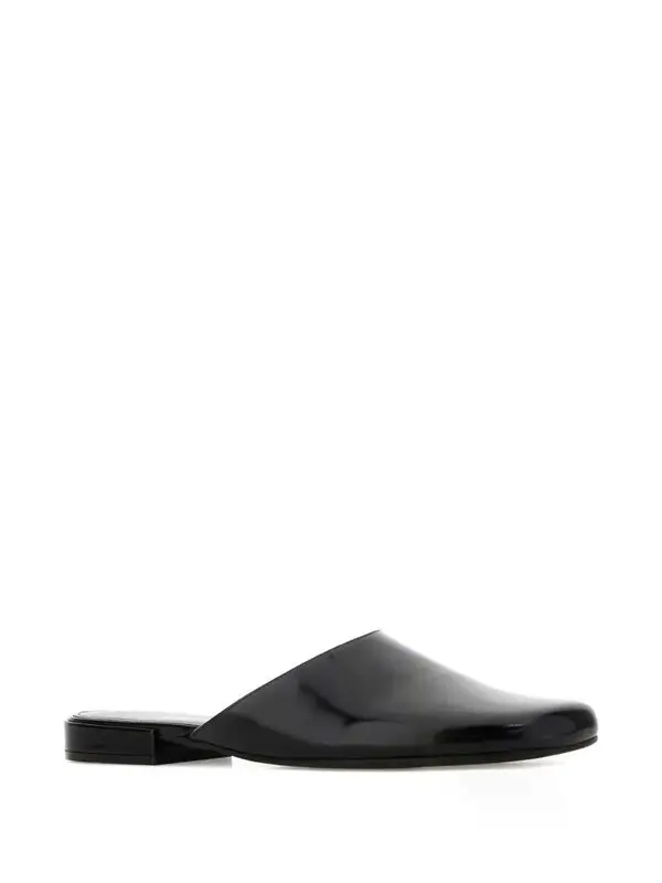 THE ROW Penelope Leather Mules - Black