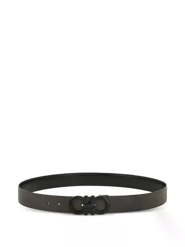 FERRAGAMO Reversible Gancini Belt - Black