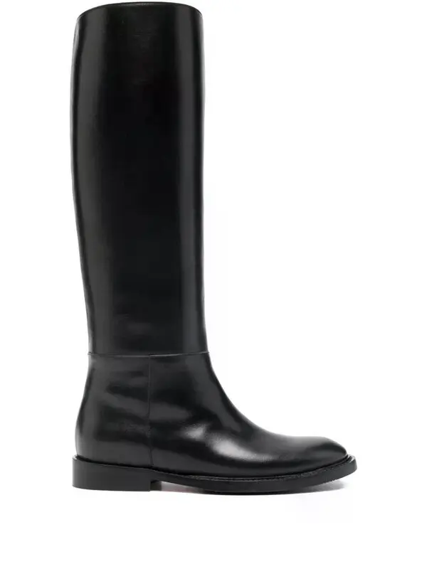 ANNA F. Knee-length Leather Boots