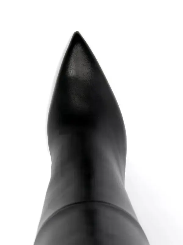ANNA F. 100mm Pointed Leather Boots