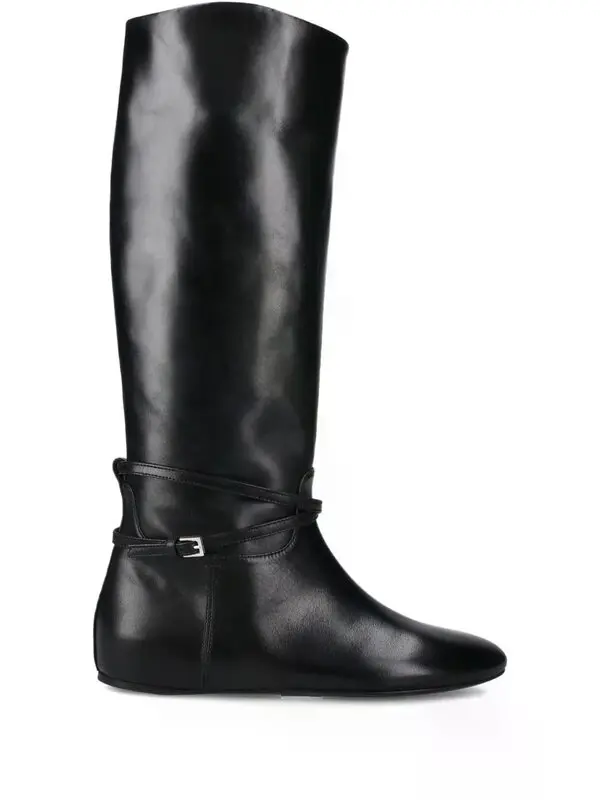 Premiata Buckle Strap Calf Leather Boots - Black