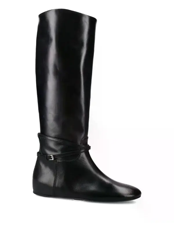 Premiata Buckle Strap Calf Leather Boots - Black