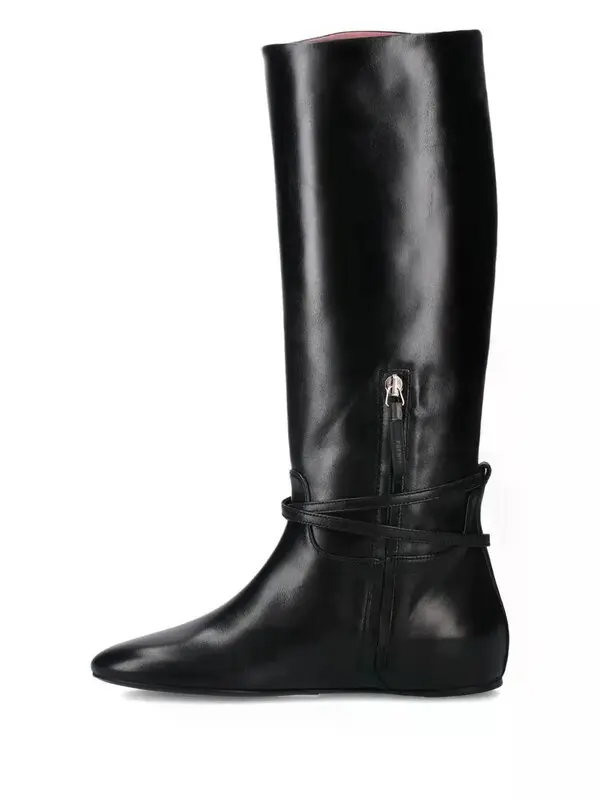 Premiata Buckle Strap Calf Leather Boots - Black