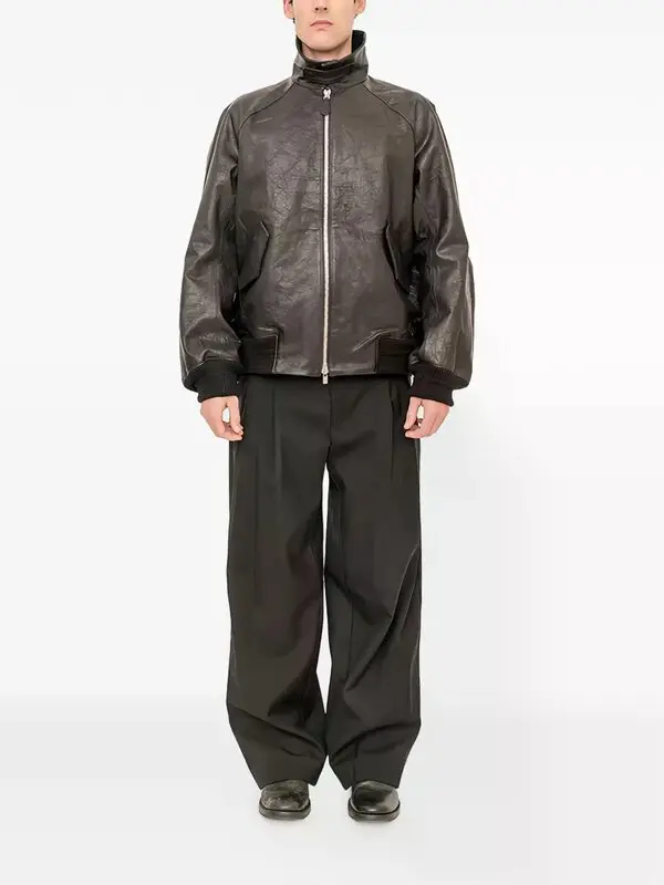 DEVOA Zip-up Leather Jacket