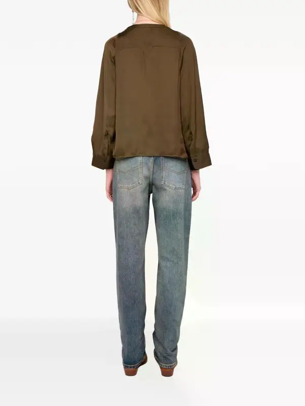 Zadig&Voltaire Torny V-neck Satin Blouse - Green