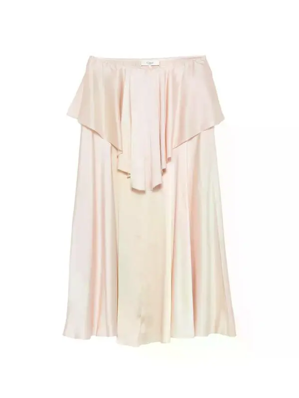 Chloé Ruffled Satin Maxi Skirt - Pink