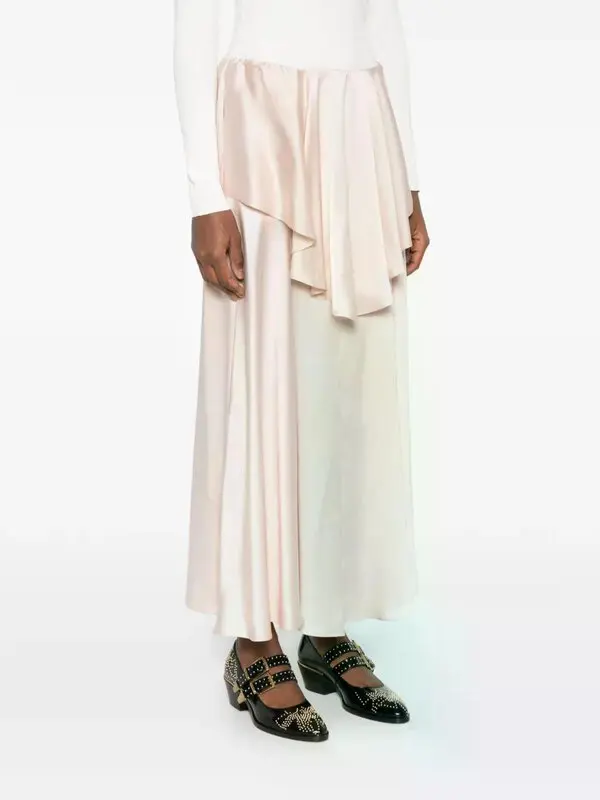 Chloé Ruffled Satin Maxi Skirt - Pink