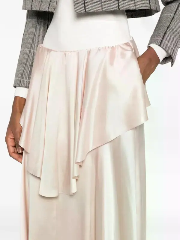 Chloé Ruffled Satin Maxi Skirt - Pink