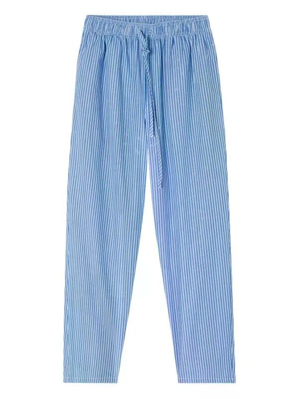 American Vintage Striped Drawstring Trousers - Blue