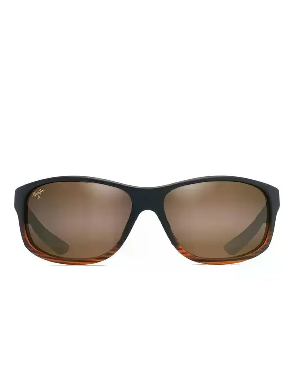 Maui Jim Kaiwi Channel Rectangle-frame Sunglasses - Black