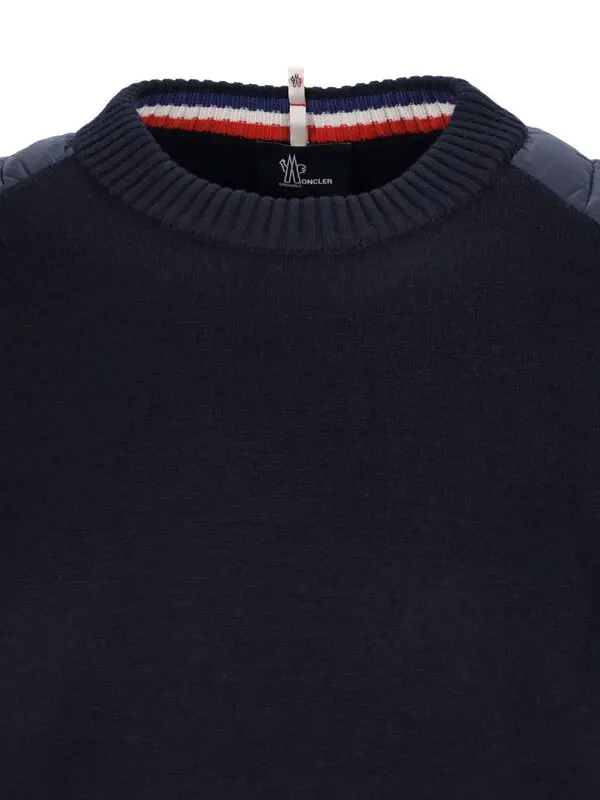 Moncler Virgin Wool Blend Crewneck Sweater - Blue