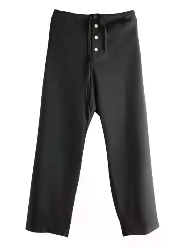 BODE Astor Wool Button-front Trousers - Black