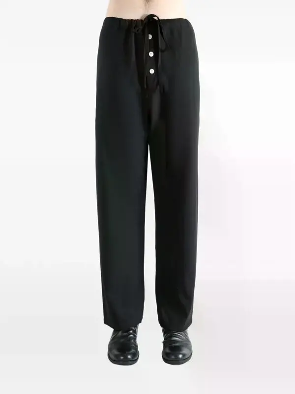 BODE Astor Wool Button-front Trousers - Black