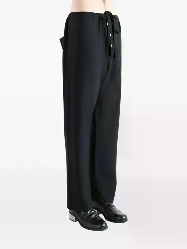 BODE Astor Wool Button-front Trousers - Black