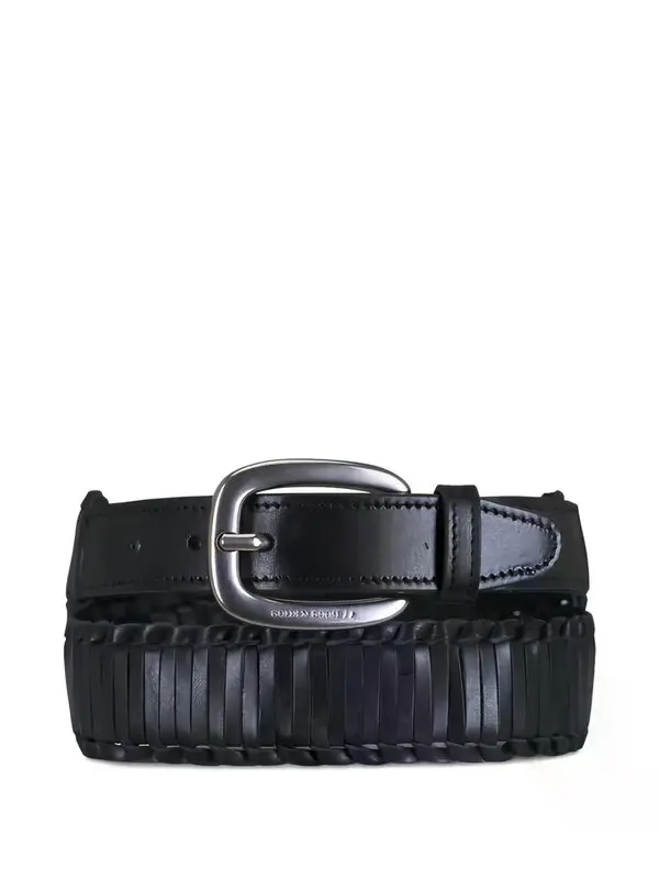GOLDEN GOOSE Braided Leather Belt - Black