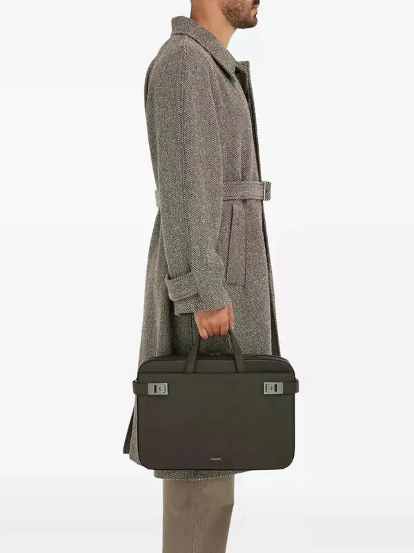 FERRAGAMO Gancini Buckle Briefcase - Brown