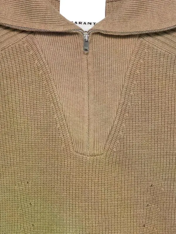 MARANT Benny Half-zip Sweater - Brown