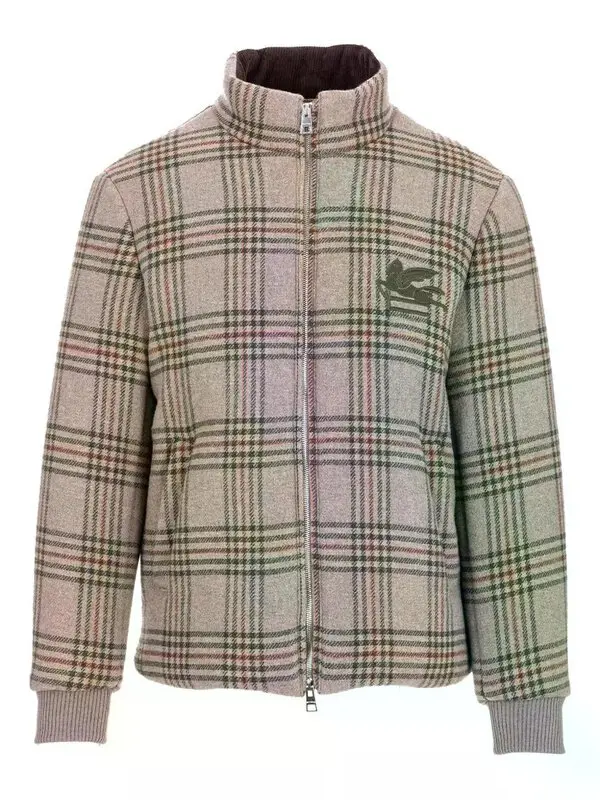 Etro Logo-embroidered Checked Jacket
