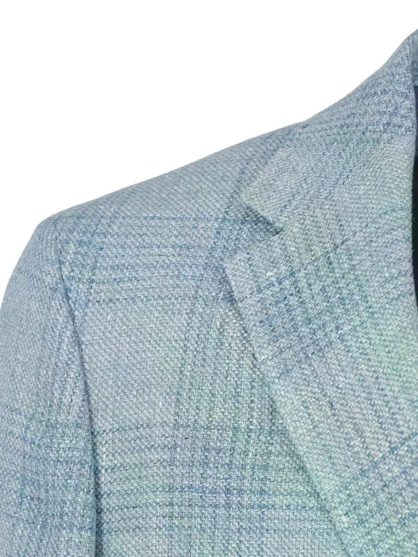 Zegna Check-pattern Blazer - Blue
