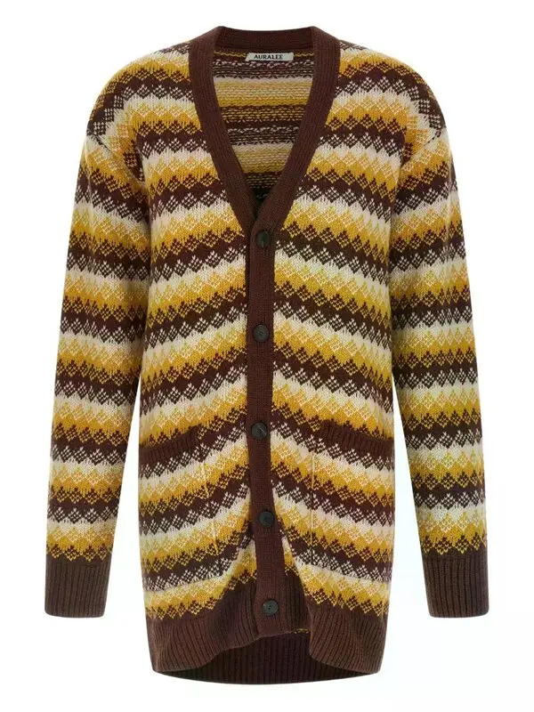 Auralee Patterned Jacquard Cardigan