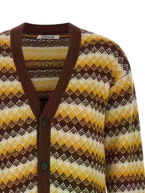 Auralee Patterned Jacquard Cardigan