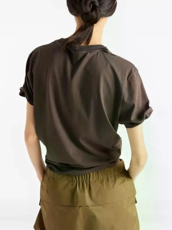 Prada Triangle-logo Crew-neck T-shirt - Brown