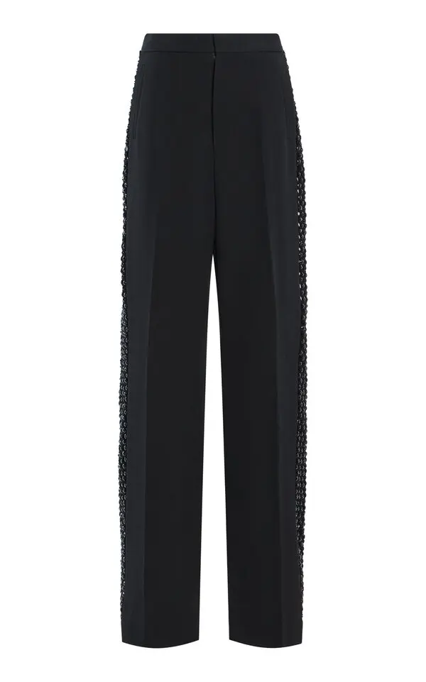 DIOTIMA Crystal-embellished Wool Wide-leg Pants