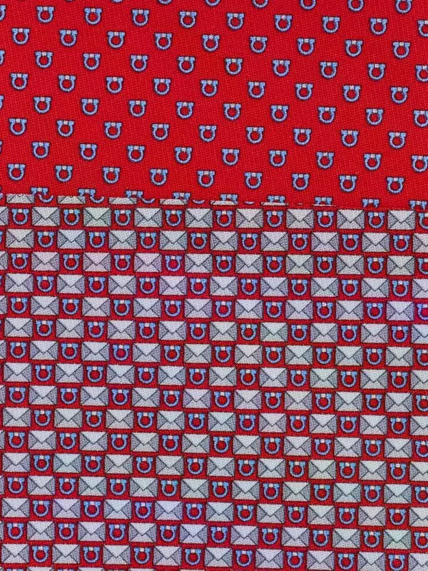 FERRAGAMO Letter Print Silk Tie