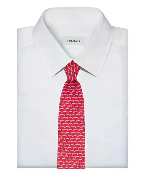 FERRAGAMO Printed Silk Necktie
