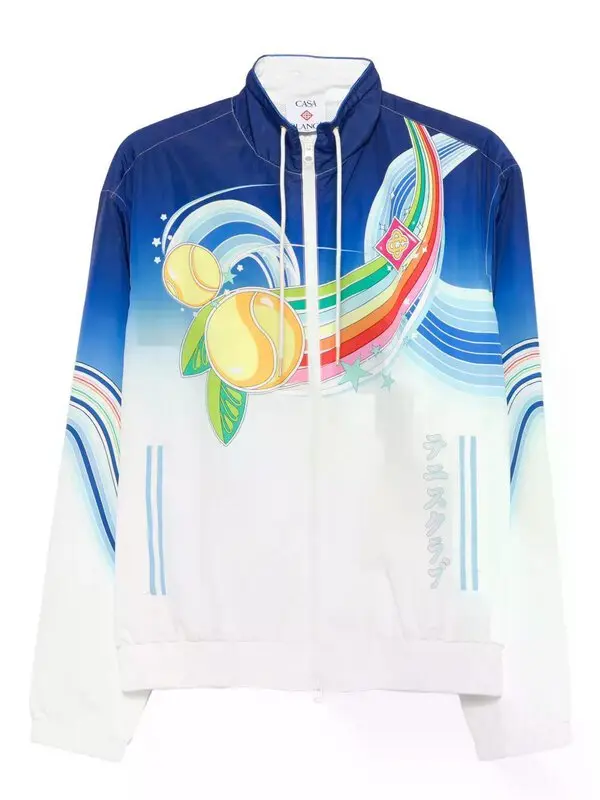 Casablanca Graphic-printed Zipped Jacket - White
