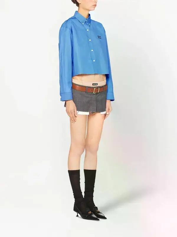 Miu Miu Cropped Poplin Shirt
