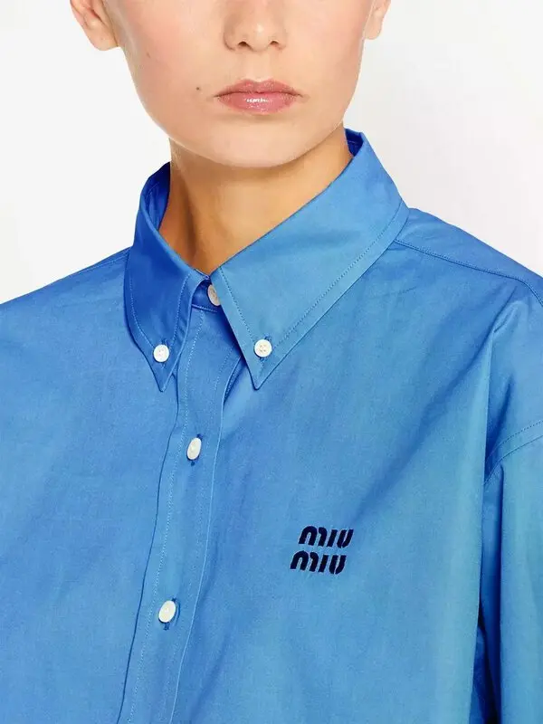 Miu Miu Cropped Poplin Shirt