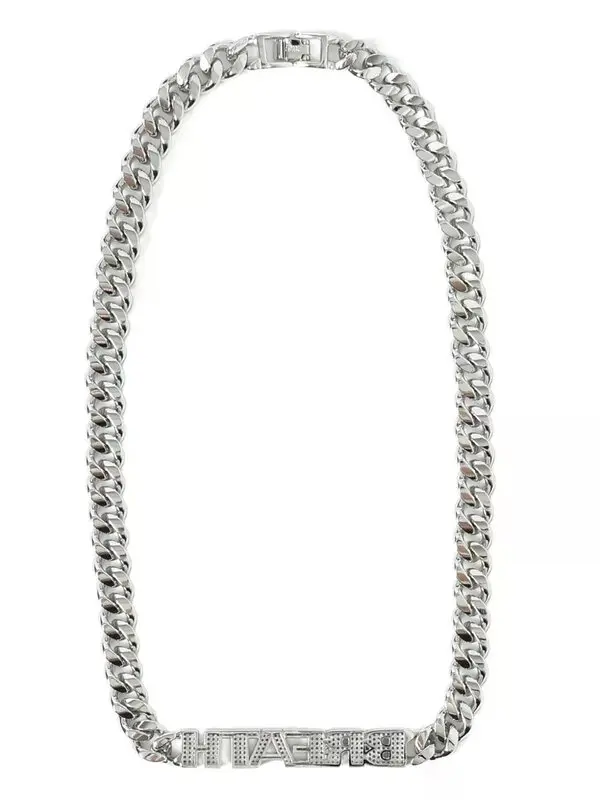 BREATH Cuban-link Crystal-embellished Necklace - Silver