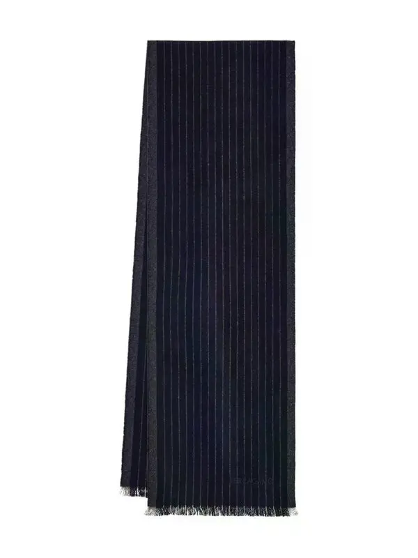 FERRAGAMO Striped-pattern Scarf - Blue