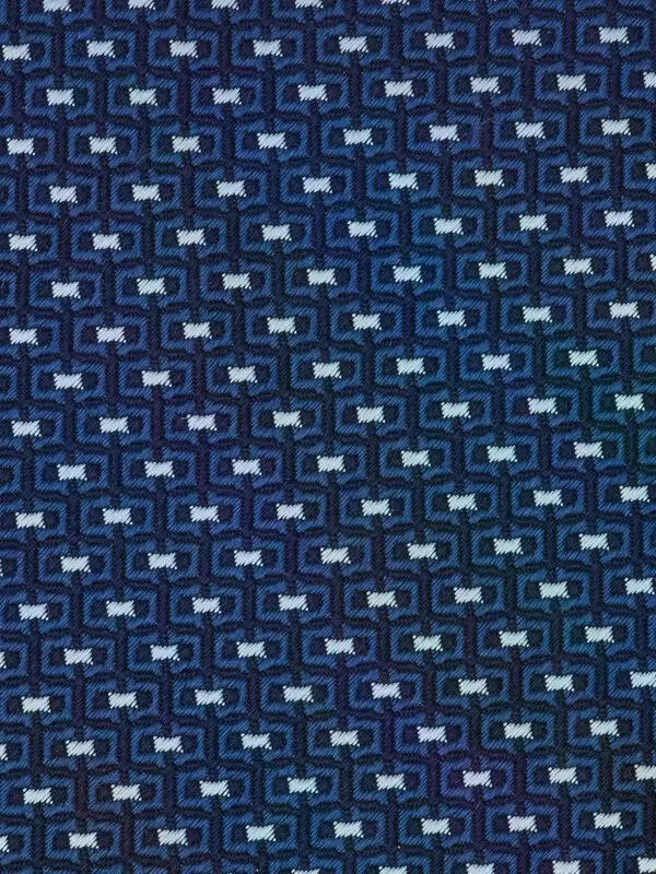 FERRAGAMO Jacquard Gancini Neck Tie - Blue
