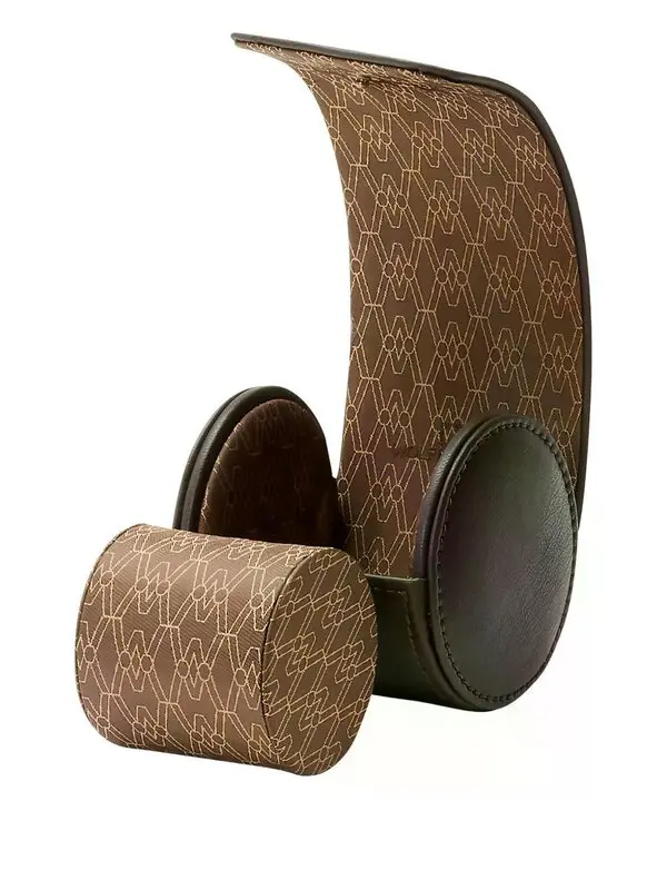 Wolf Patterned Single Watch Roll - Brown