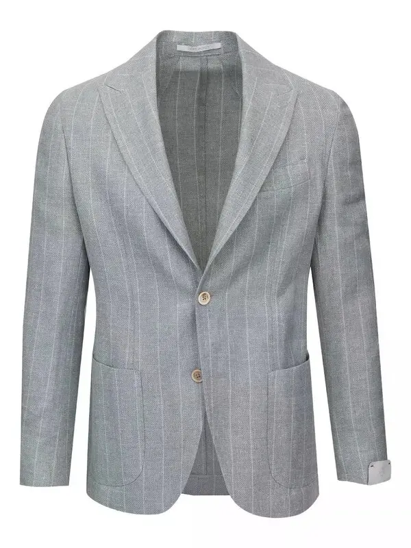 Eleventy Single-breasted Striped Blazer - Grey