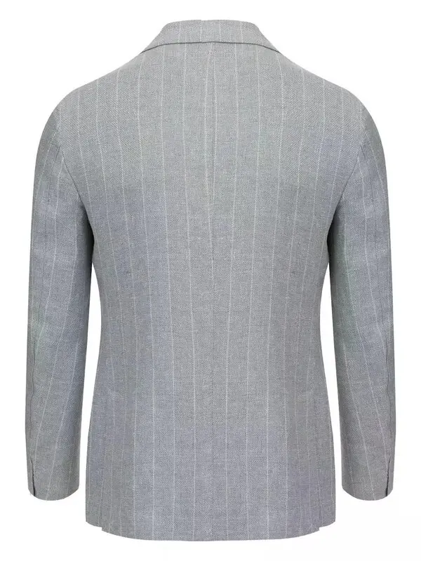 Eleventy Single-breasted Striped Blazer - Grey