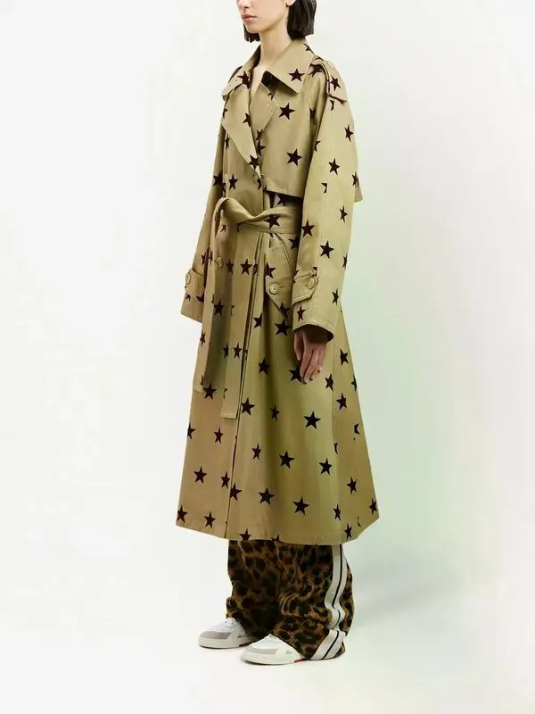 Palm Angels Stars Print Trench Coat