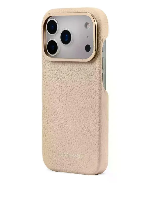 MAISON DE SABRE Leather Iphone 17 Pro Max Case - Neutrals