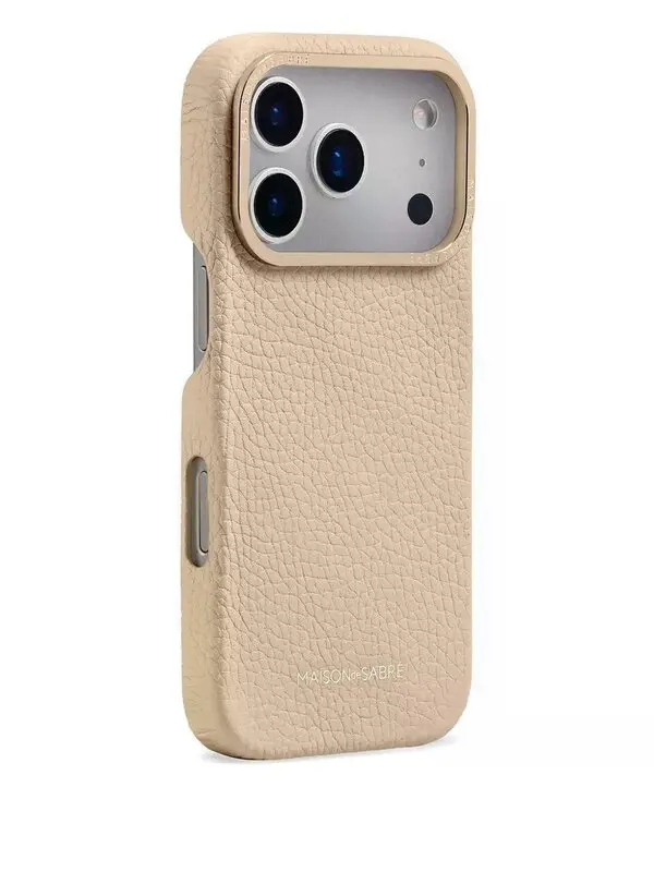 MAISON DE SABRE Leather Iphone 17 Pro Max Case - Neutrals