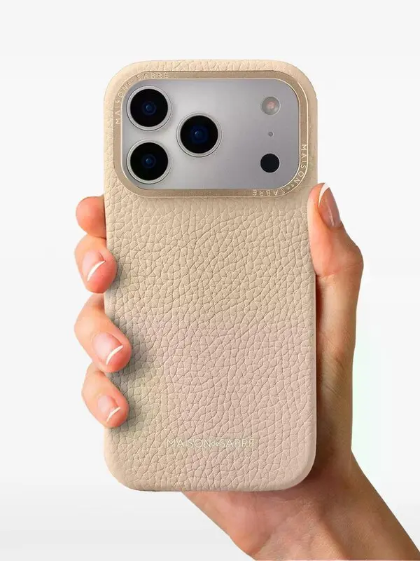 MAISON DE SABRE Leather Iphone 17 Pro Max Case - Neutrals