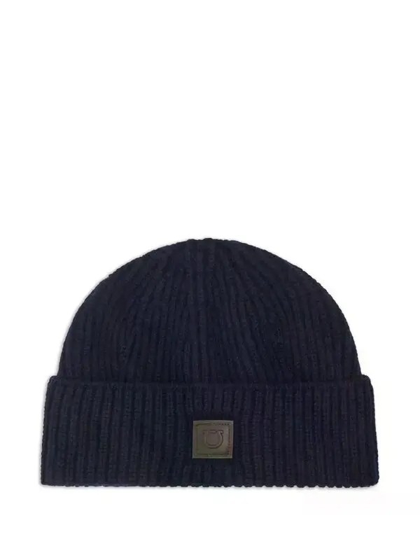 FERRAGAMO Ribbed Knit Beanie - Blue