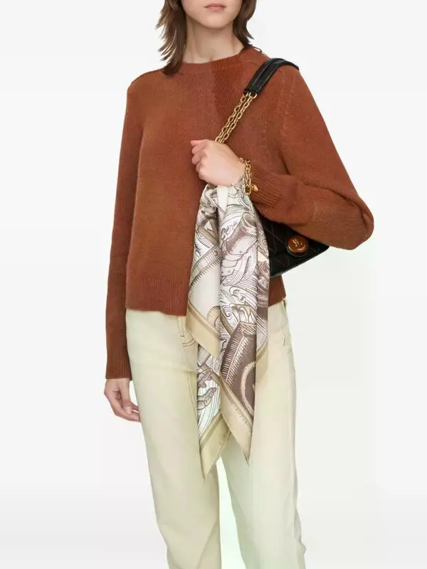 Burberry Etched Knight Printed Silk Scarf