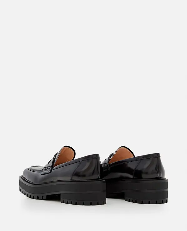 GIANVITO ROSSI Leather Platform Loafers