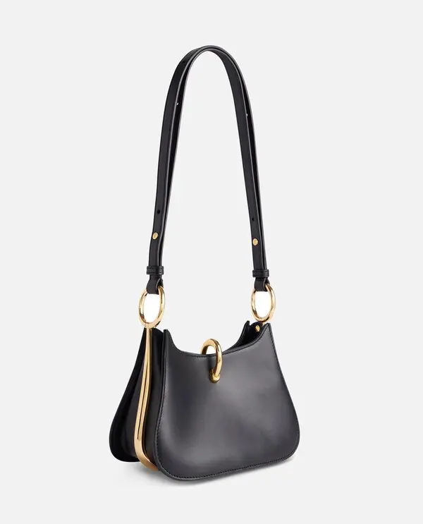 Rabanne Leather Ring Shoulder Bag - Black